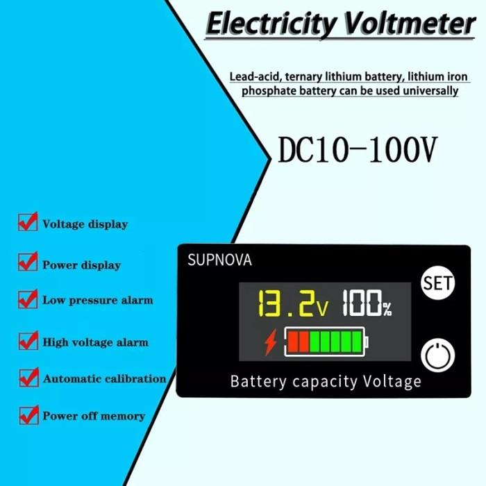 Promo Supnova Battery Capacity Indicator Dc 8V-100V Dan Temperature - Shop | Tokopedia