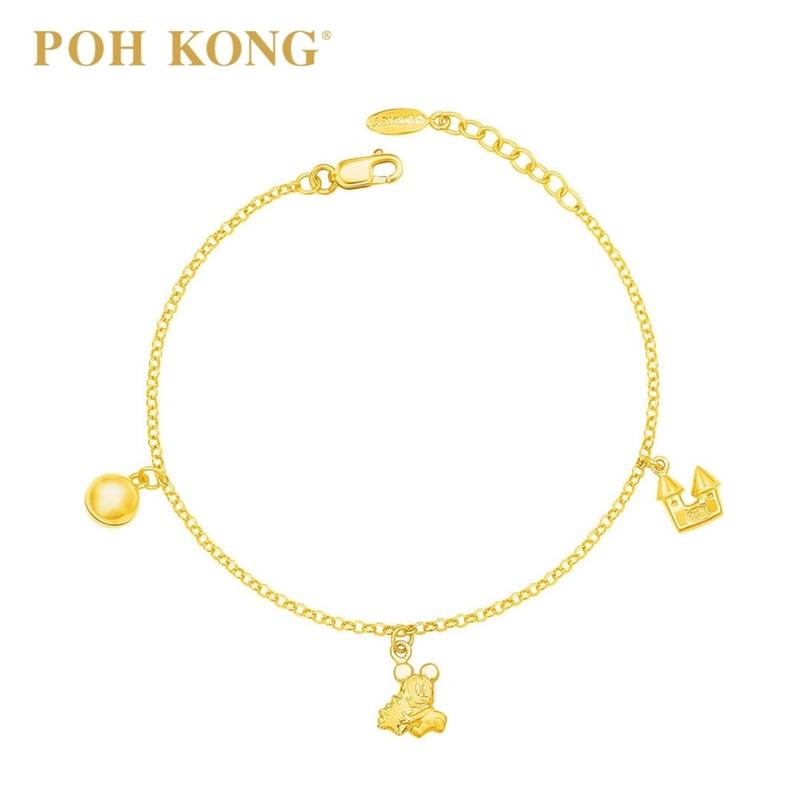 POH KONG Disney 916/22K Gold Baby Mickey With Castle Bracelet - TikTok ...