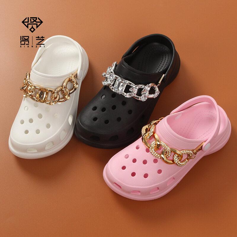 1 Piece Shoes Jibbitz Chains Shoes DIY Decorative Diamond Inlaid ...