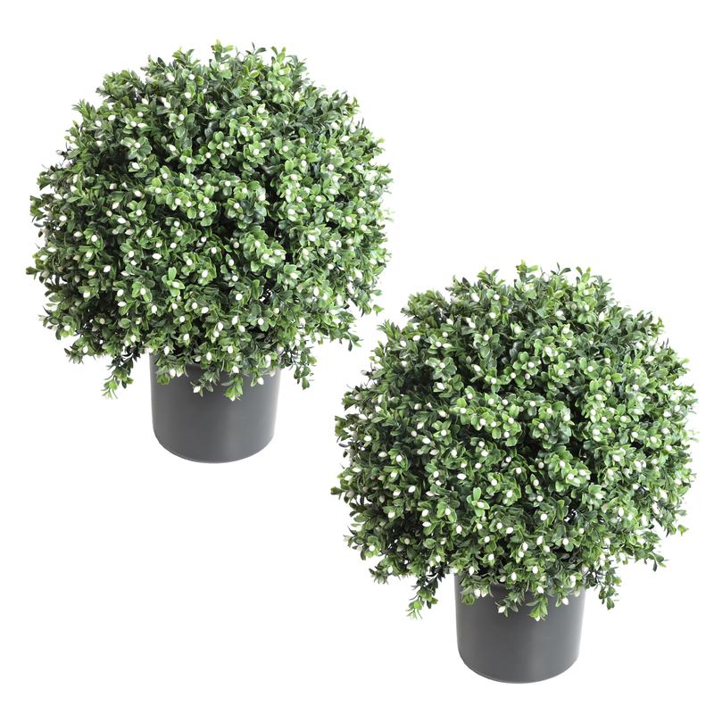 Amada 20in Artificial topiaries Boxwood Topiary Ball Tree Front Porch ...
