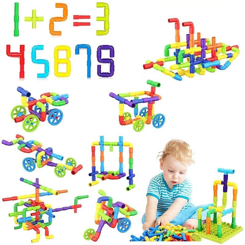 DIY Water Building Blocks Toys Children Educational Plastic Tube Water ...