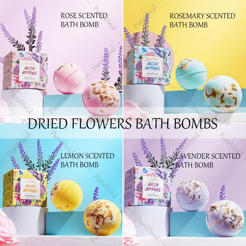 100g Dried Flower Essential Oil Bath Bomb Bath Bubble Ball Fragrance ...