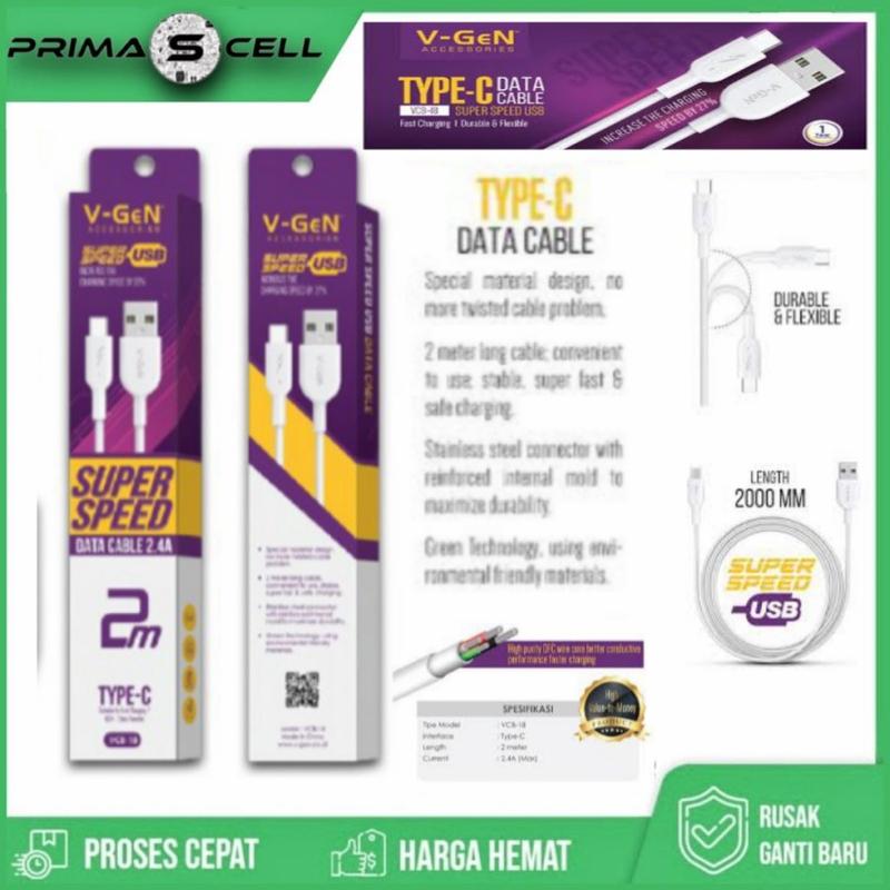 Kabel Data Micro USB Type C V-GeN VCB-18 Fast Charging 2 Meter - Shop ...