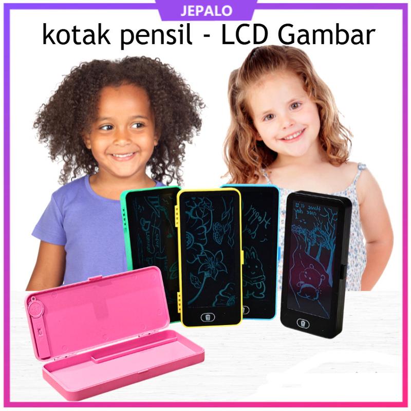 Drawing Box Kotak Pensil lcd gambar Papan Coret Kreatif Anak Dengan ...
