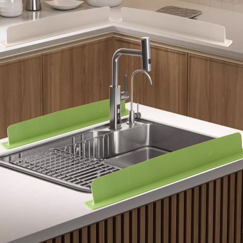 Silicone Sink Splash Guard Kitchen Sink Wash Basin Water Barrier ...