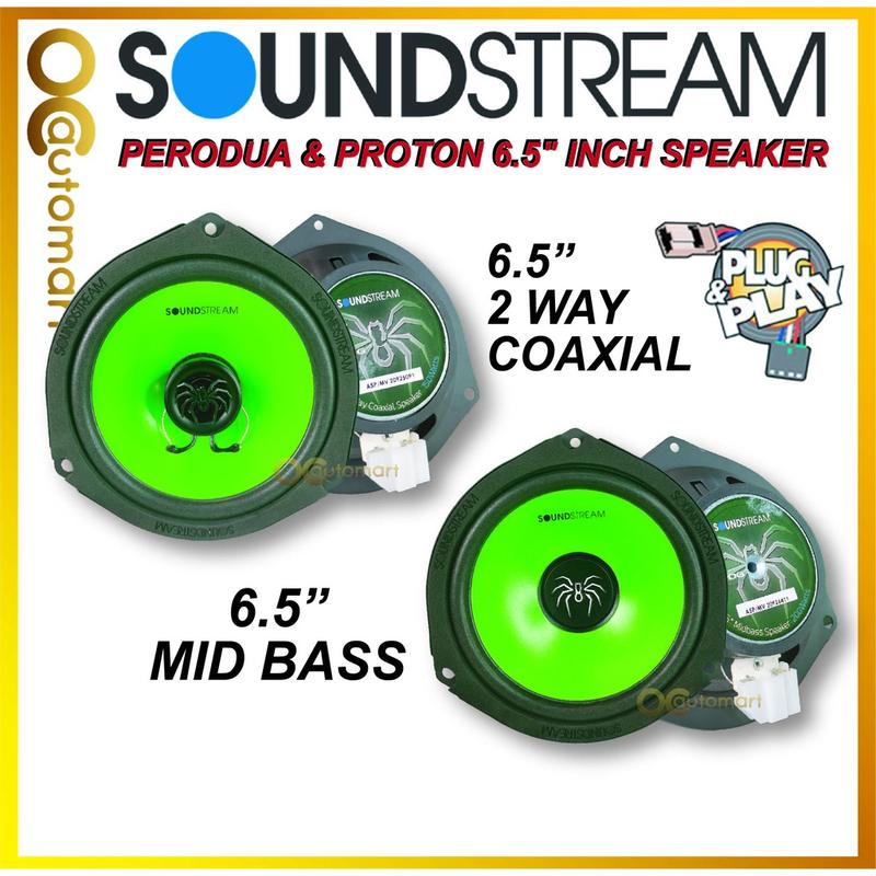 SoundStream Perodua & Proton Mid Bass & 2 Way Coaxial 6.5" inch ...