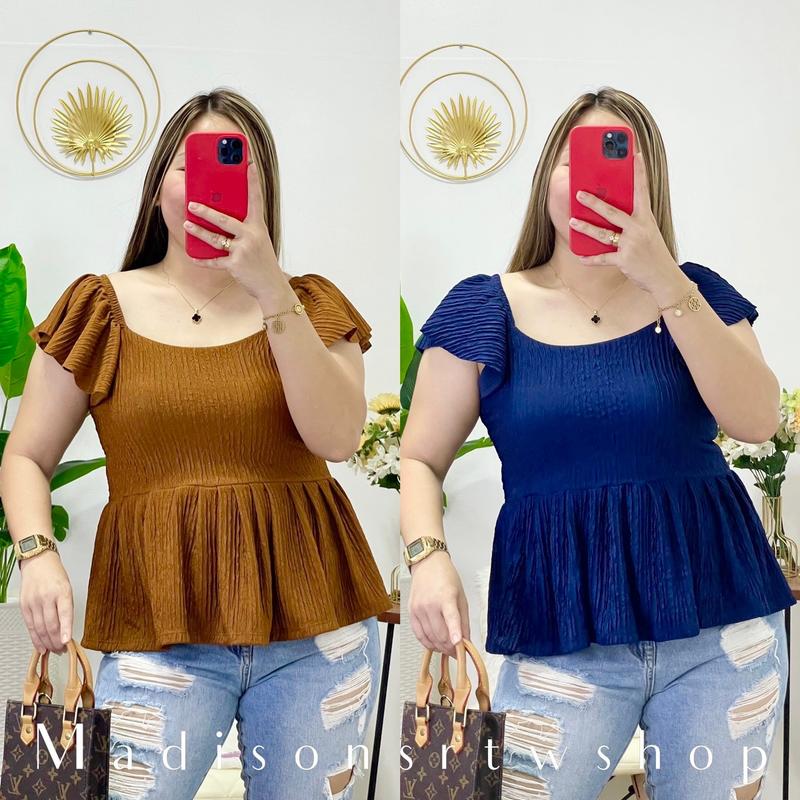TRIXIE TOPS BARK CREPE SMALL-XL frame Plain - TikTok Shop Philippines