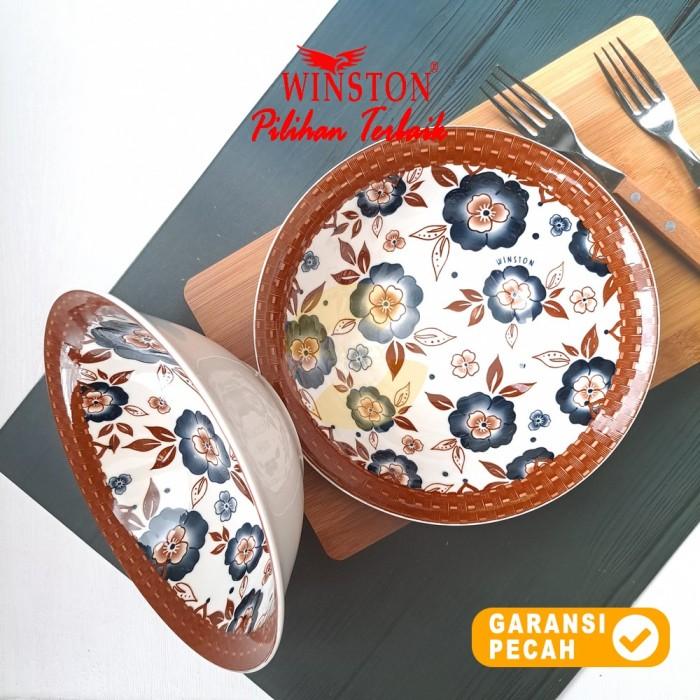 WINSTON 1pcs ROTAN BUNGA Mangkok Keramik 7in | Mangkok Dalam 18cm ...