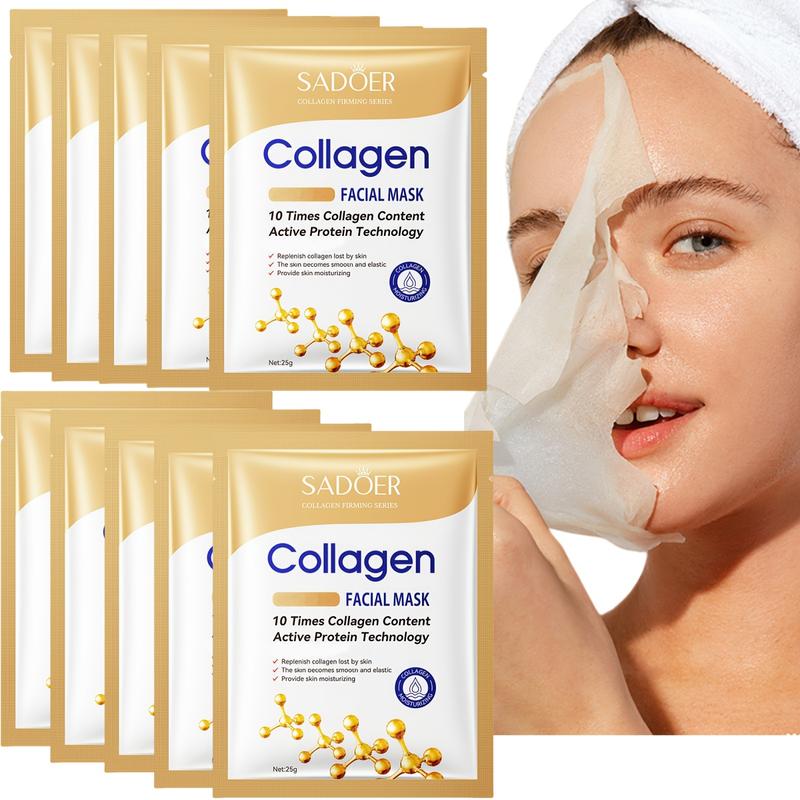 10 Pieces SADOER Collagen Mask, Contains Active Protein Technology ...