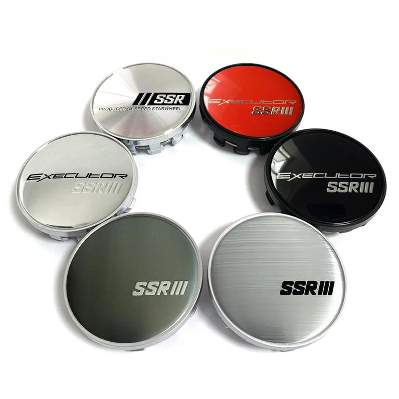 Car modification 4pc 59mm SSR Black Silver red logo Sticker - TikTok ...