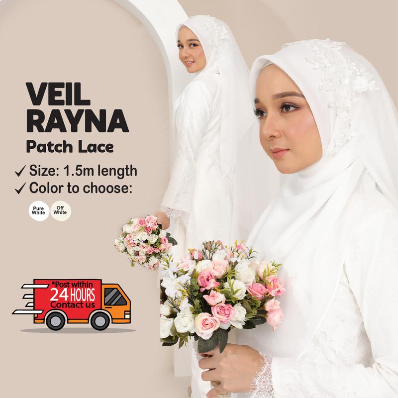 [RAYNA'S VEIL] Nikah, Bride Veil, Veil Minimalist, Veil Off white ...