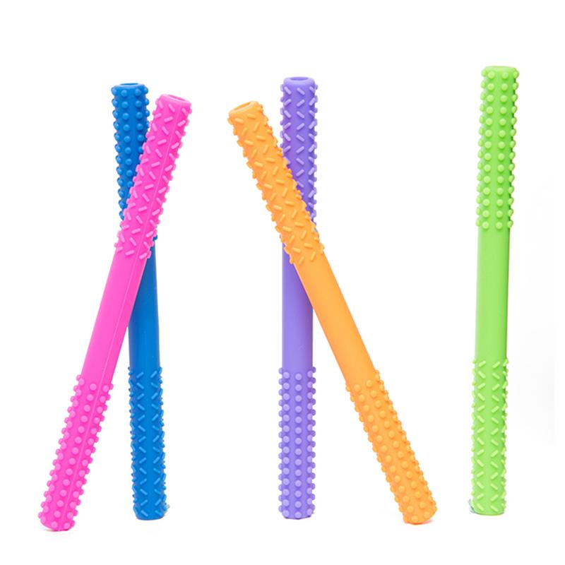 Baby Infants Silicone Hollow Teething Tube Teether Chewable Nursing ...