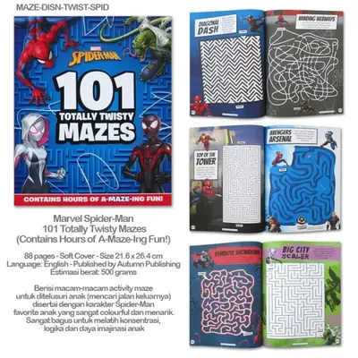 MARVEL SPIDERMAN MAZE ACTIVITY BOOK BUKU AKTIVITAS ANAK MAZE SUPERHERO ...