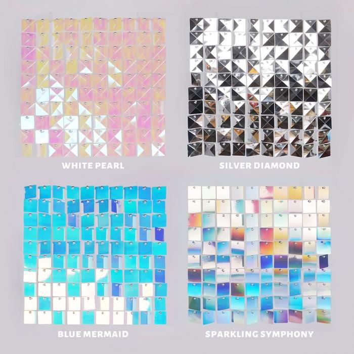 Promo Backdrop Sequin Tile Wall Panel Curtain Pesta Wedding Birthday ...