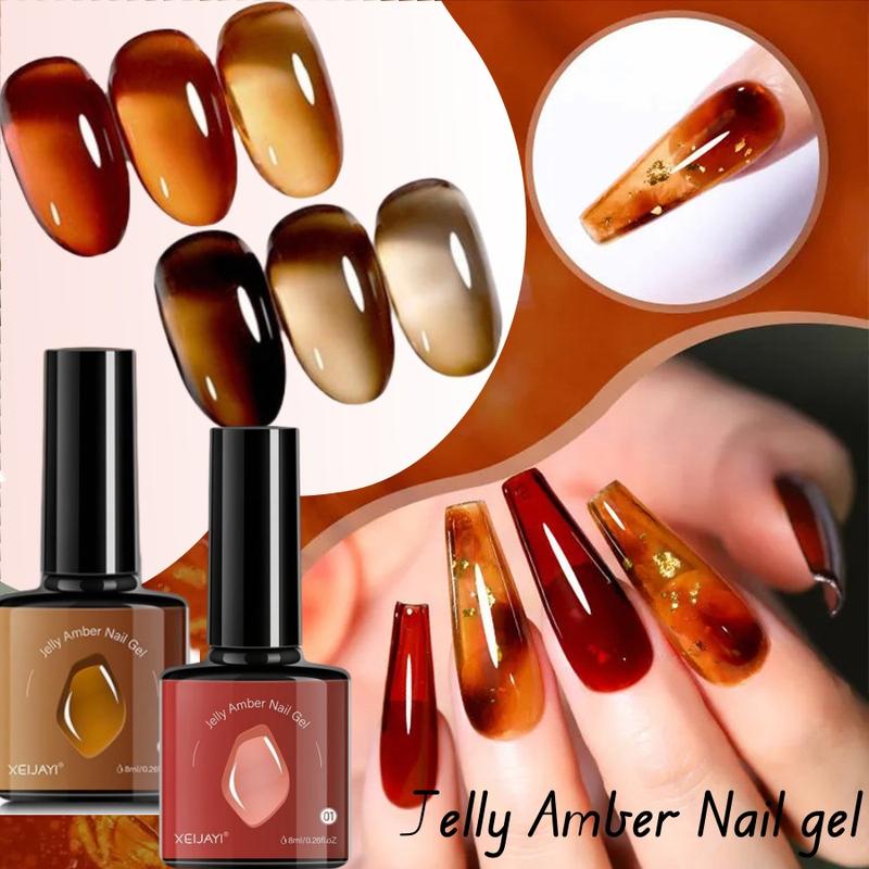 8Ml Jelly Amber Gel Nail Polish Autumn Winter Color Semi Permanent ...