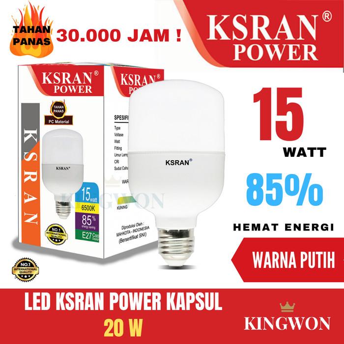 Promo KSRAN POWER Lampu LED Bohlam 15 Watt Kapsul E27 Cahaya Putih ...