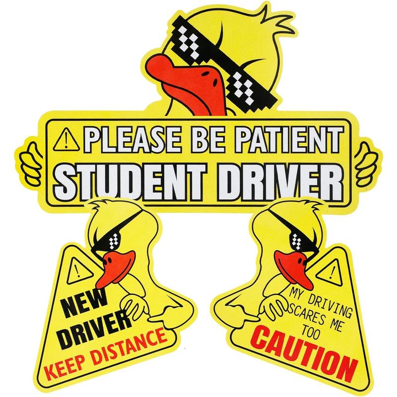 Driver for , 3 count Cute Duck Student Driver Sign, Bumper Student ...