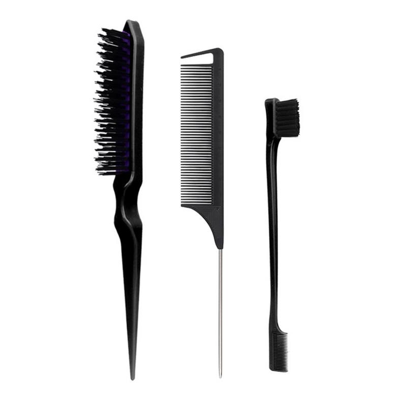 3Pieces Hair Styling Comb Set Teasing Hair BrushRa-Tail Comb - TikTok ...
