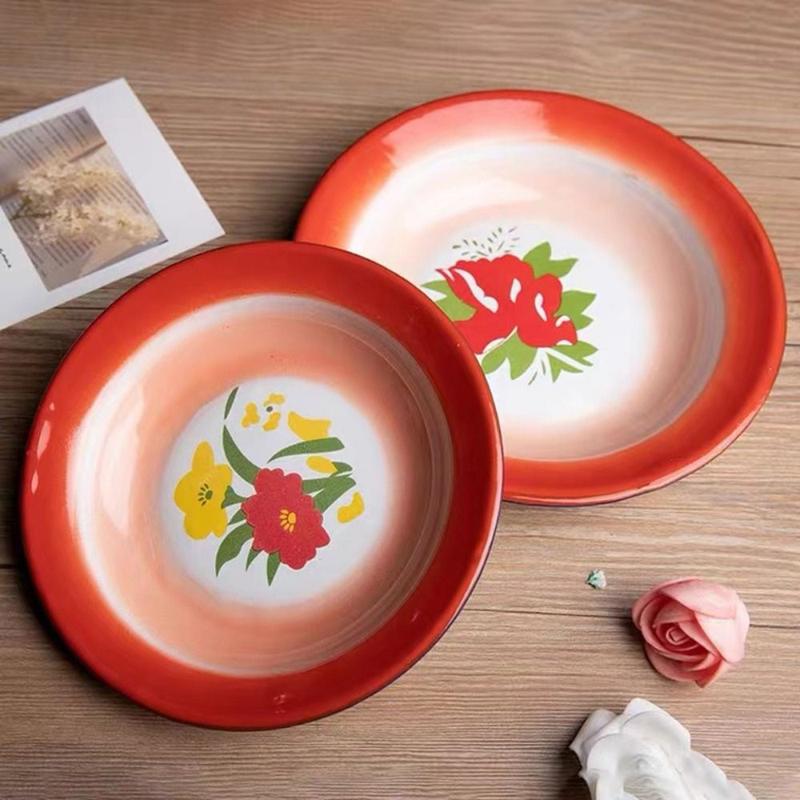 Pinggan Pinggan Enamel Besi, Reka Bentuk Praktikal, Gaya Cin - TikTok ...