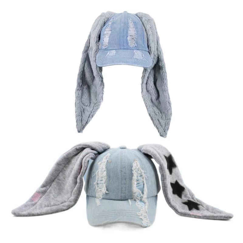 Y2k Hats New Jeans Bunny Ears Hats Kpop Outfits For Women Baseball Cap ...
