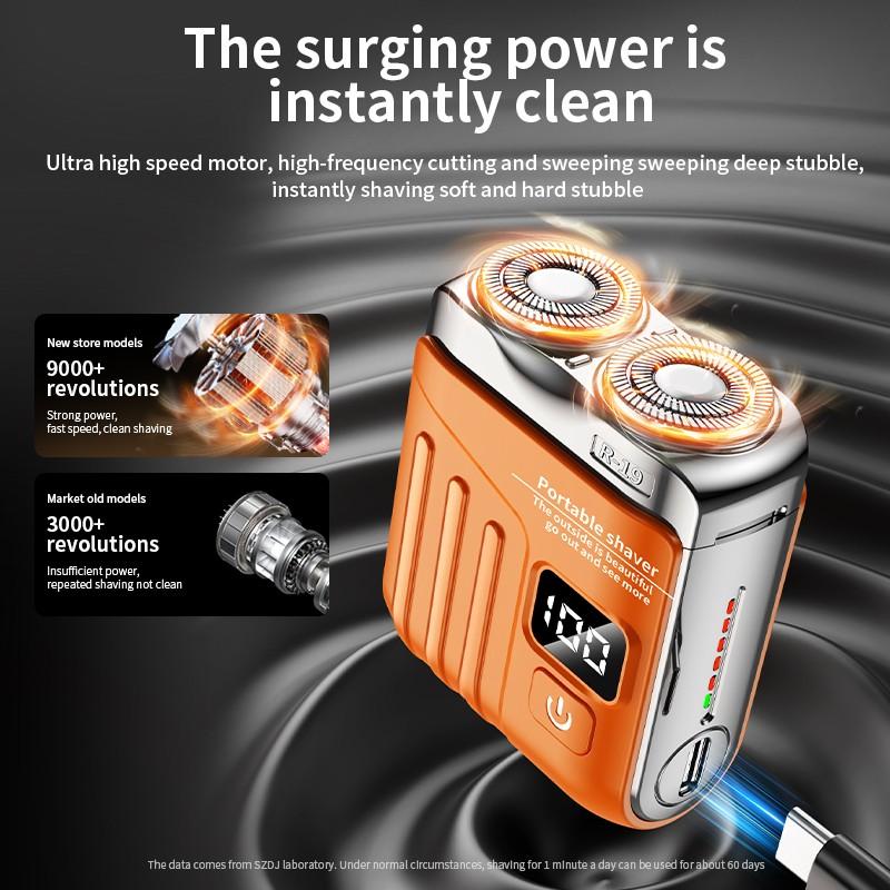 Electric Smart Shaver Mini Dual Blade Digital Display Rechargeable ...