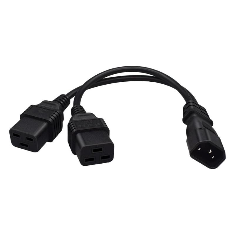 IEC320 C14 to IEC320 C19 Y Splitter Cable Adapter 30cm for Computer ...