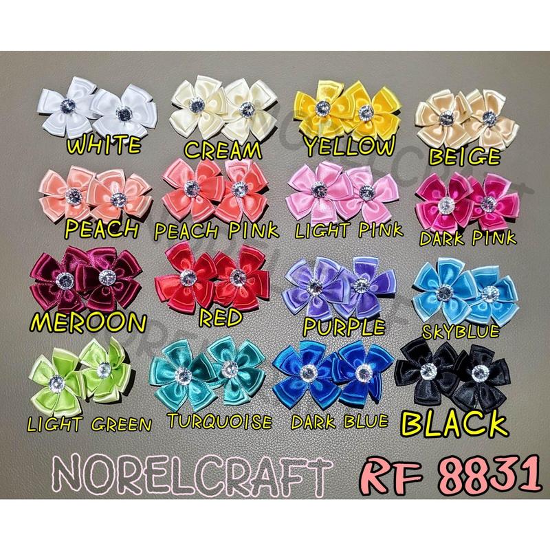 [10PCS] RF8831 FABRIC FLOWERS / 3D RIBBON FLOWERS / BUNGA TAMPAL/ BUNGA ...