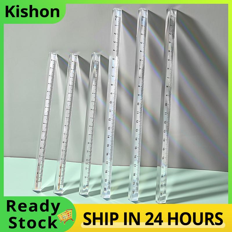 15cm Transparent Triangular Prism Straight Ruler for Designing - TikTok ...