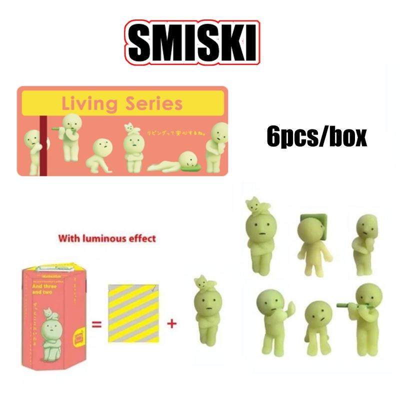 SMISKI Mini Figure 6pcs/set Smiski Living Series Blind Box Christma ...
