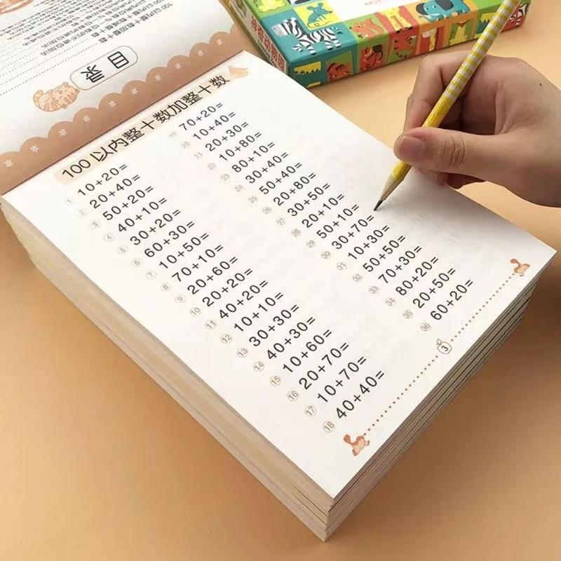 64 Pages Handwritten Addition and Subtraction Arithmetic Exercise ...