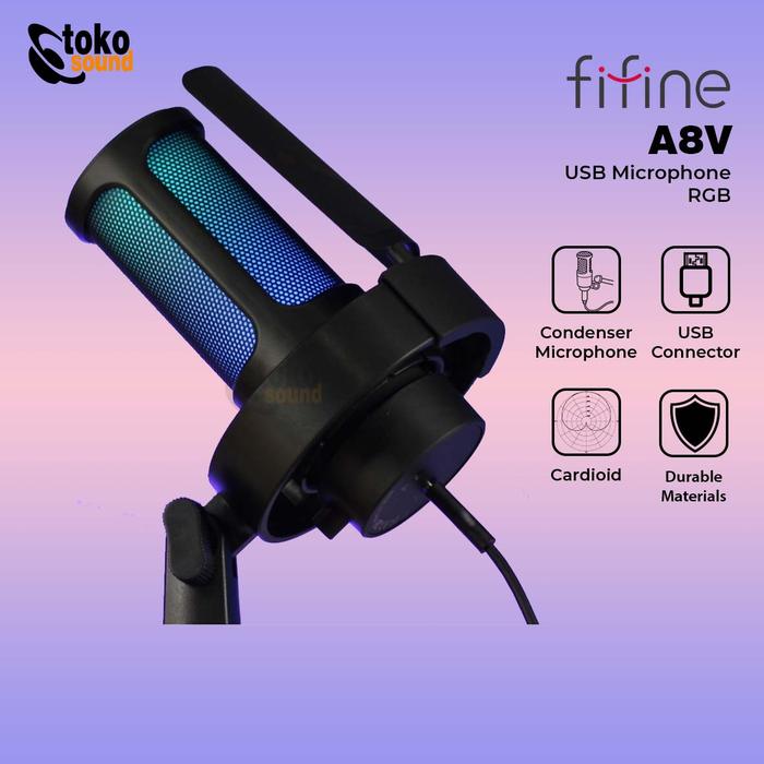 Jual FIFINE AMPLIGAME A8 A8V CONDENSER USB MIC WITH CONTROLLABLE RGB ...