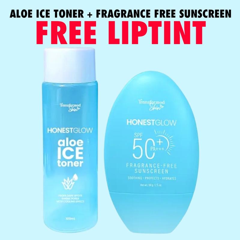 ALOE ICE TONER + FRAGRANCE FREE SUNSCREEN HONESTGLOW BY DAVE - TikTok ...