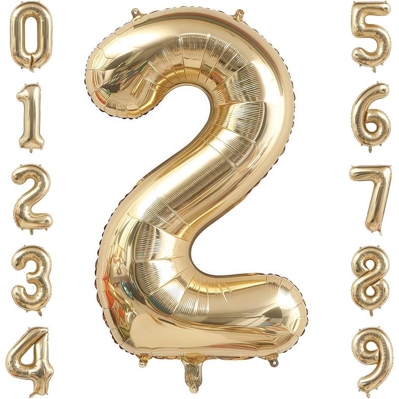Champagne Gold 2 Balloon Number,40 Inch Light Gold 2 Balloons Big Foil ...