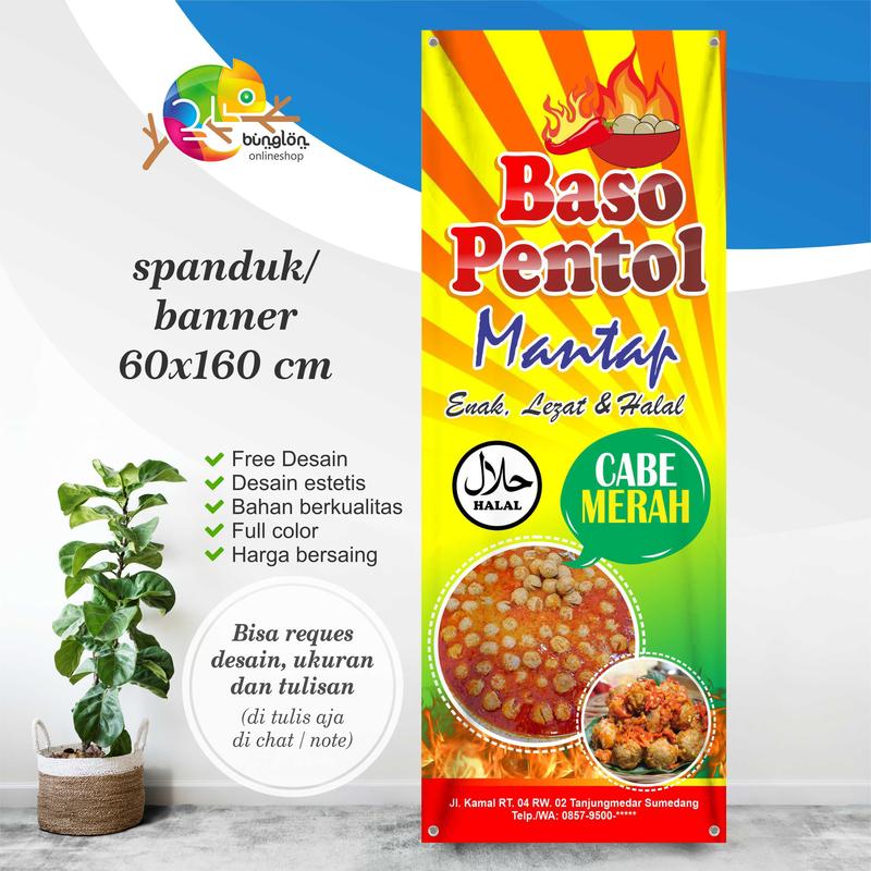 Size 60x160 Cm, Spanduk Banner Baso Pentol Murah - Shop | Tokopedia