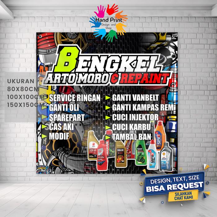 Jual Spanduk Banner MMT Bengkel Motor Variasi Modif Tambal Ban Services ...