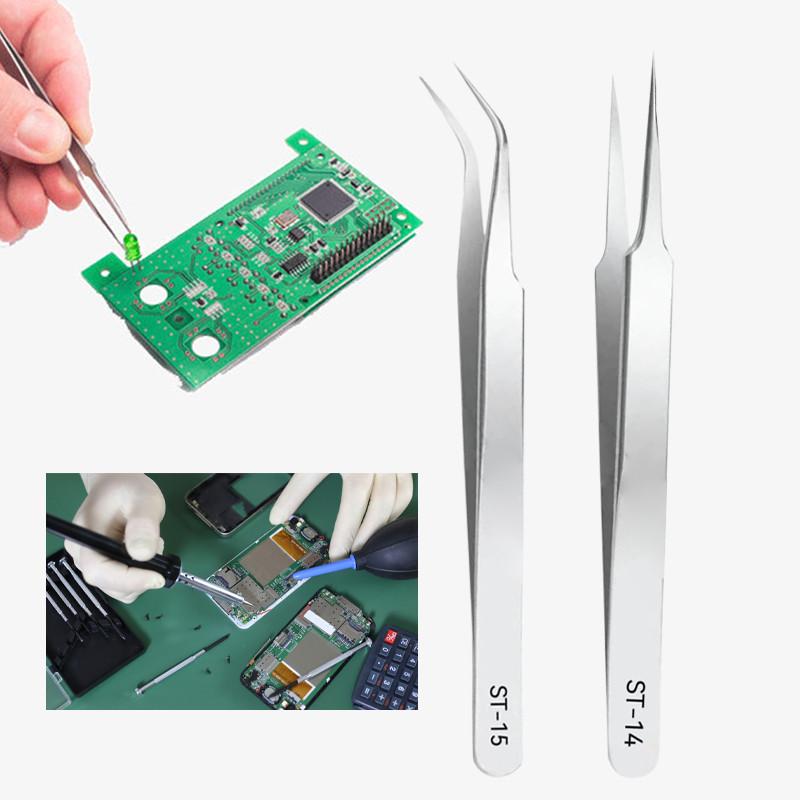 Angled/Pointed Precision Pinset - Versatile Tweezers for Mobile Phone ...