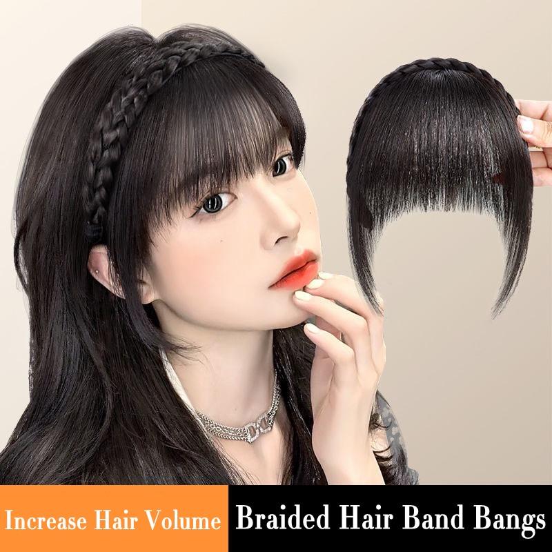 Rambut palsu sintetik gantian untuk wanita, rambut palsu ikat kepala ...
