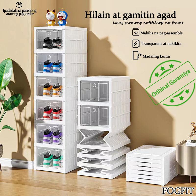 FOGFIT COD Foldable Shoe Box rack organizer Transparent stackable - TikTok Shop Philippines