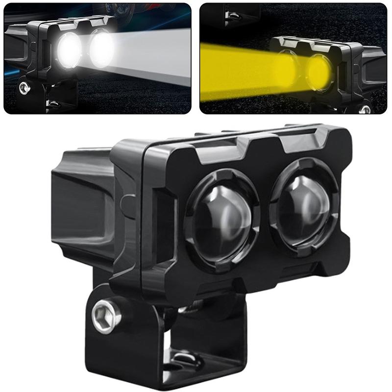 LED External Work Light Spot Fog Lamp Yellow White Motorcycle Spotlight ...