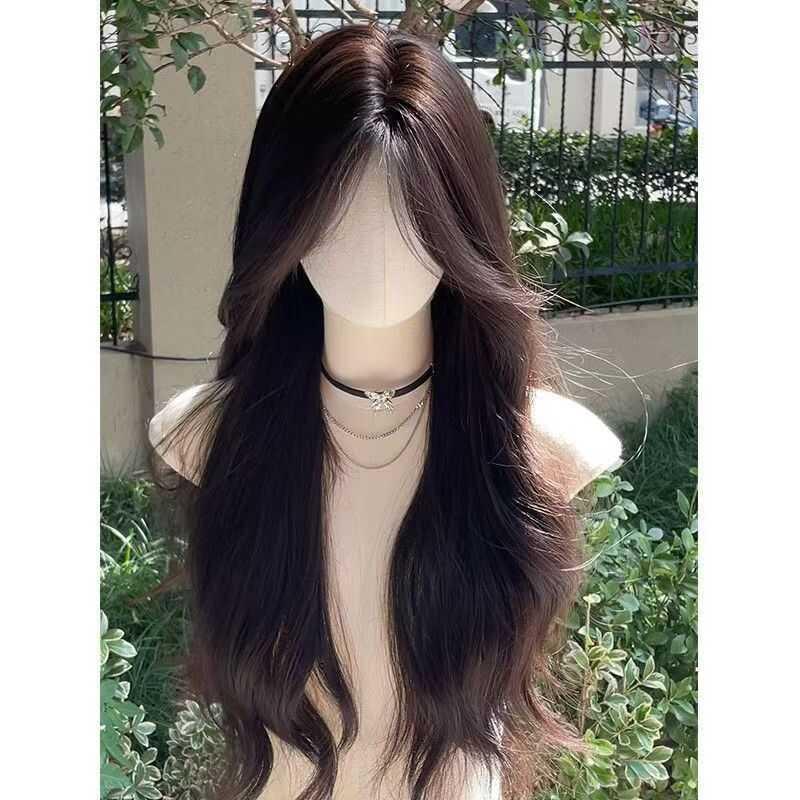 Wig head female split long curly big wavy simulated hair natural ...