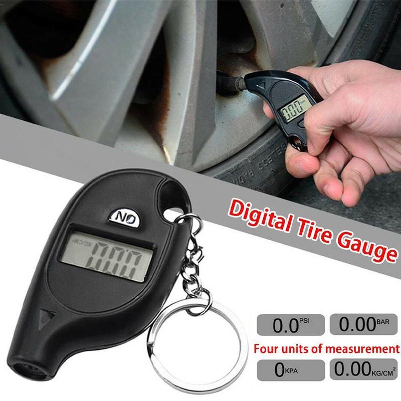 Mini Keychain Style Tire Gauge Digital Lcd Display Meter Motorcycle ...