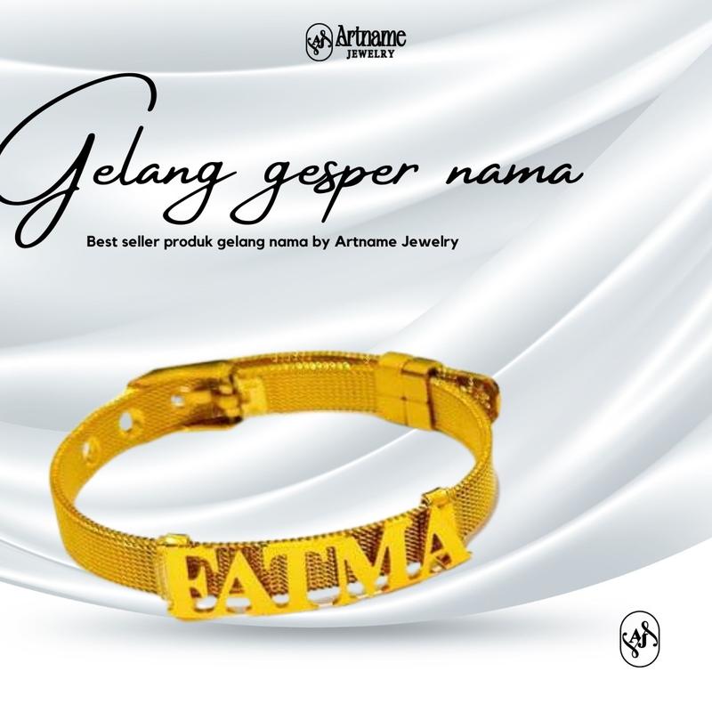 Artname Jewelry || Gelang Gesper Titanium Steel Custom Nama ( Titanium ...