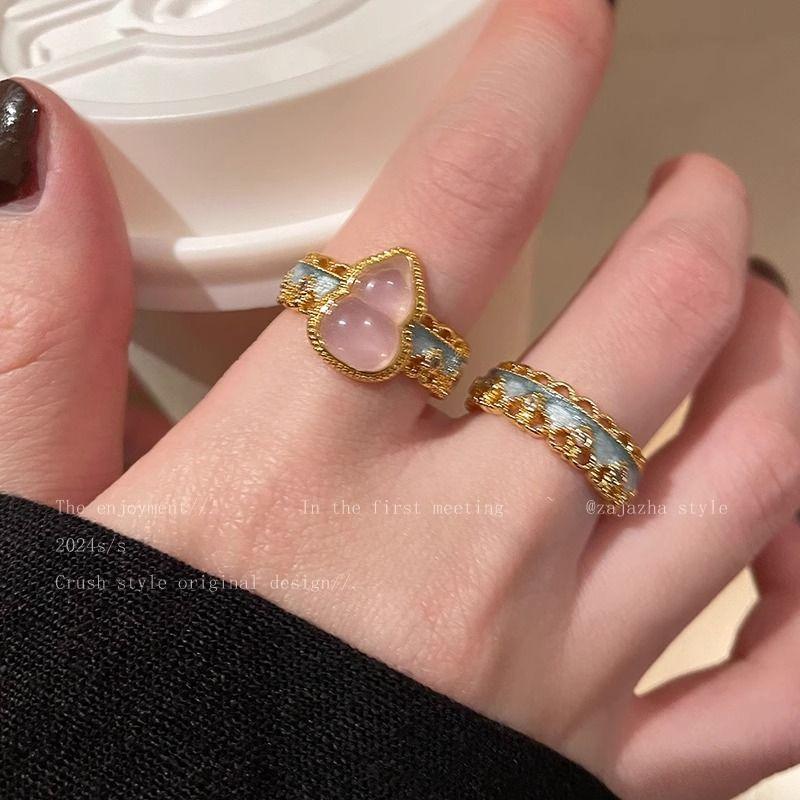 New Chinese Style Calabash Lace Vintage Ring Women Elegant Light ...