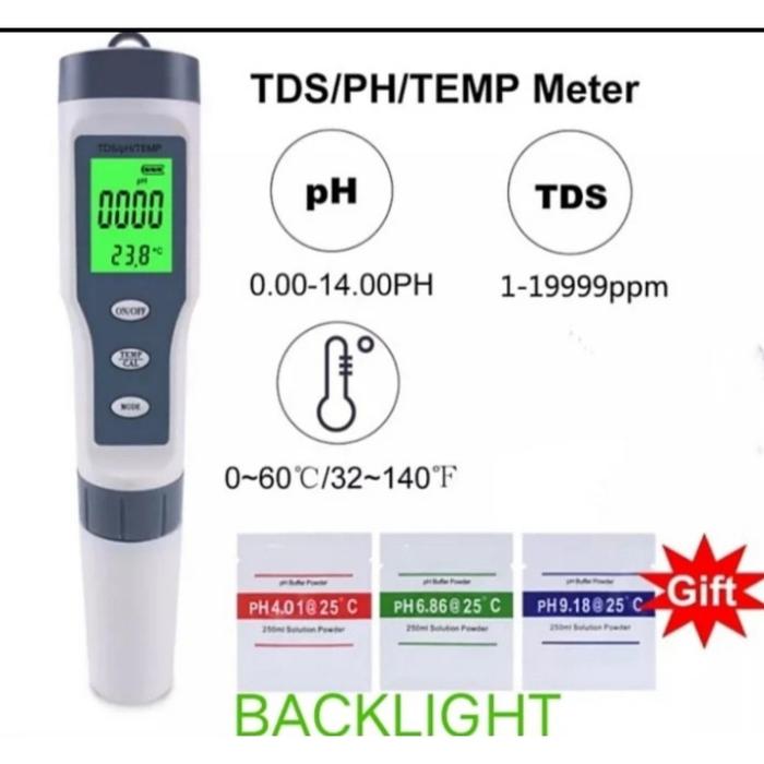 Jual Alat Ukur pH Meter Air, TDS Meter Air & Temperatur Air Digital ...