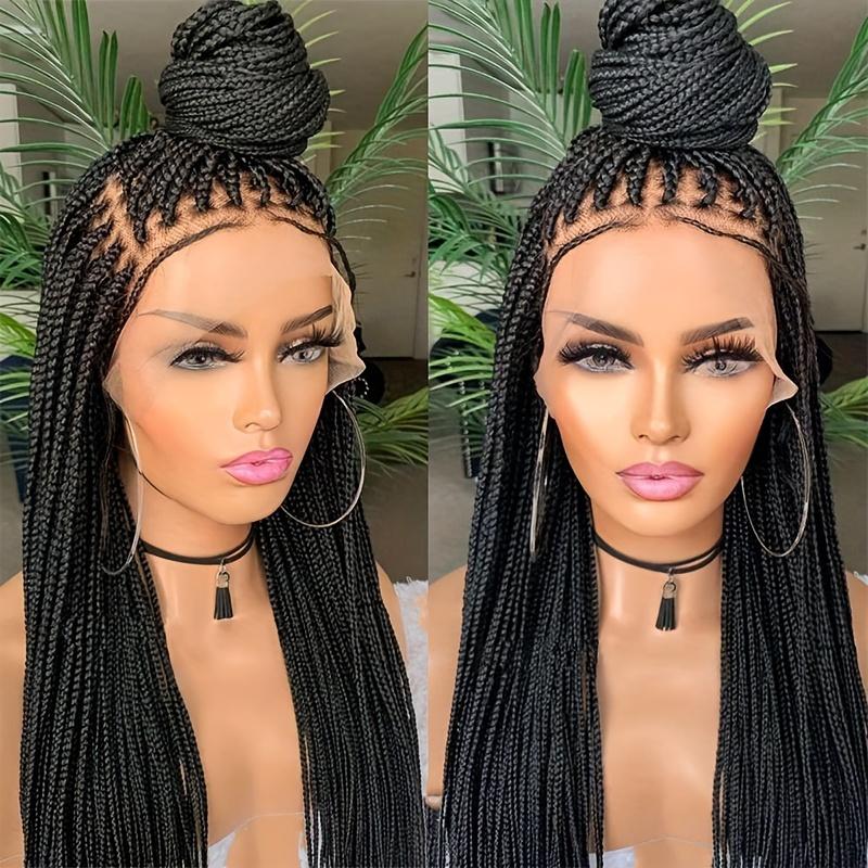 91.44cm Full Long Knotless Classic Box Braid Synthetic Lace Wig ...