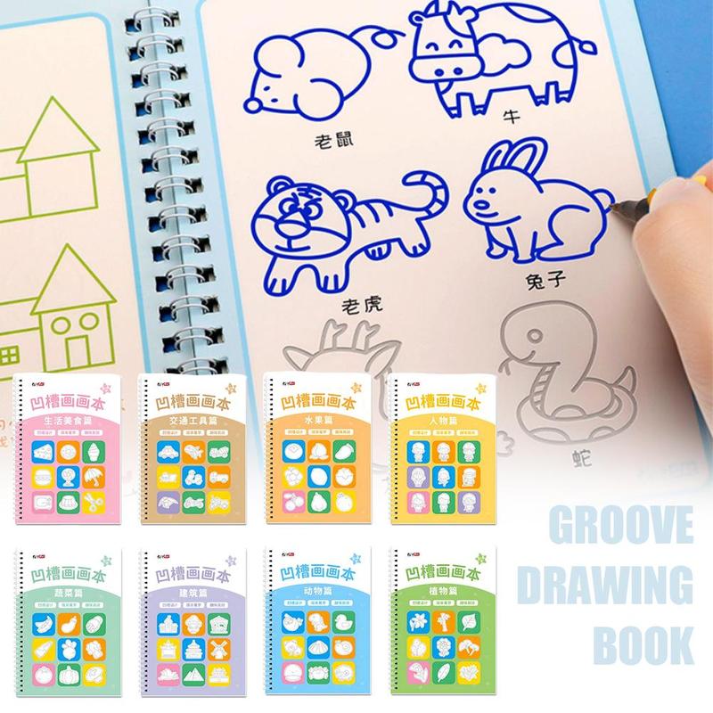 Magic Copybook Children's Groove Drawing Book Kindergarten 3-8 - TikTok ...