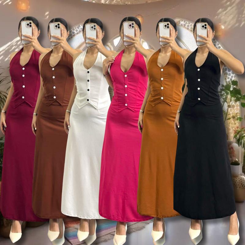 Comfortable coords roundneck top/backless top display button - TikTok ...