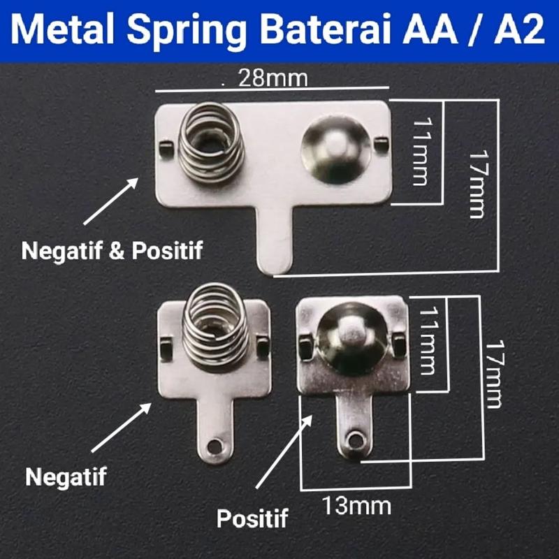 1Pcs Metal Plat Spring Baterai A2 Terminal Ring & Plat / per baterai ...