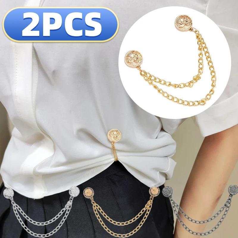 2Pcs Chain Magnetic Buckle Pant Leg Drag-proof Metal Chain Button ...
