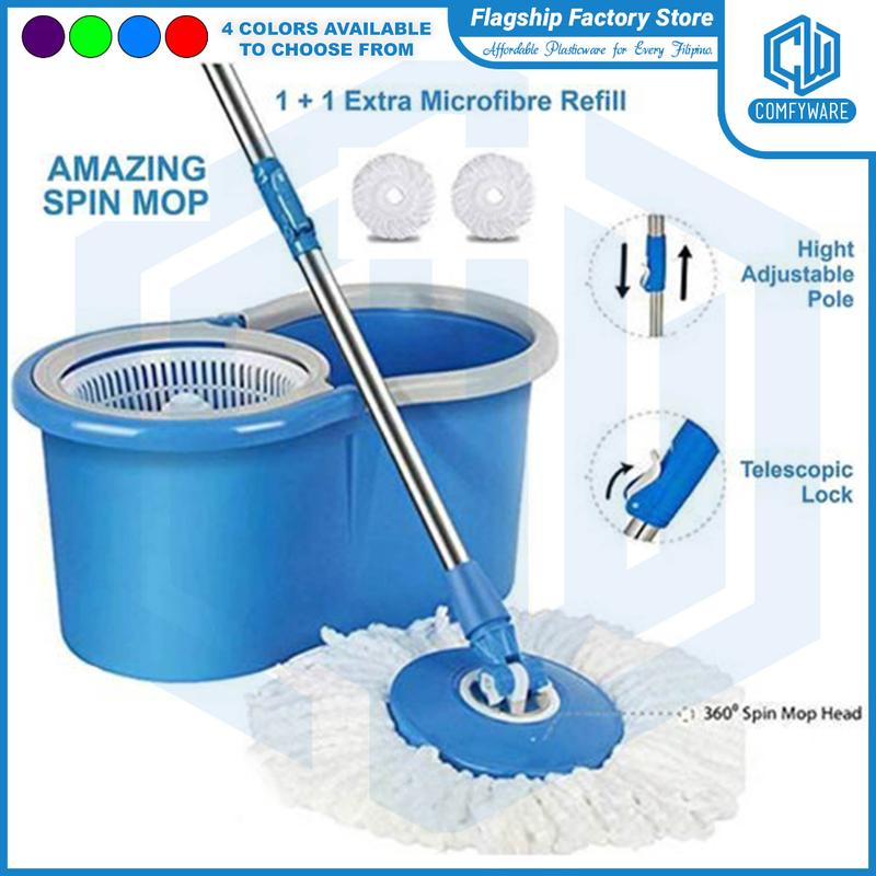 Microfiber Magic 360 Spin Rotating Tournado Floor Mop Spinnable ...